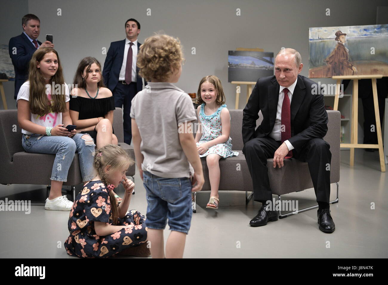 Russian President Vladimir Putin Children High Resolution Stock ...