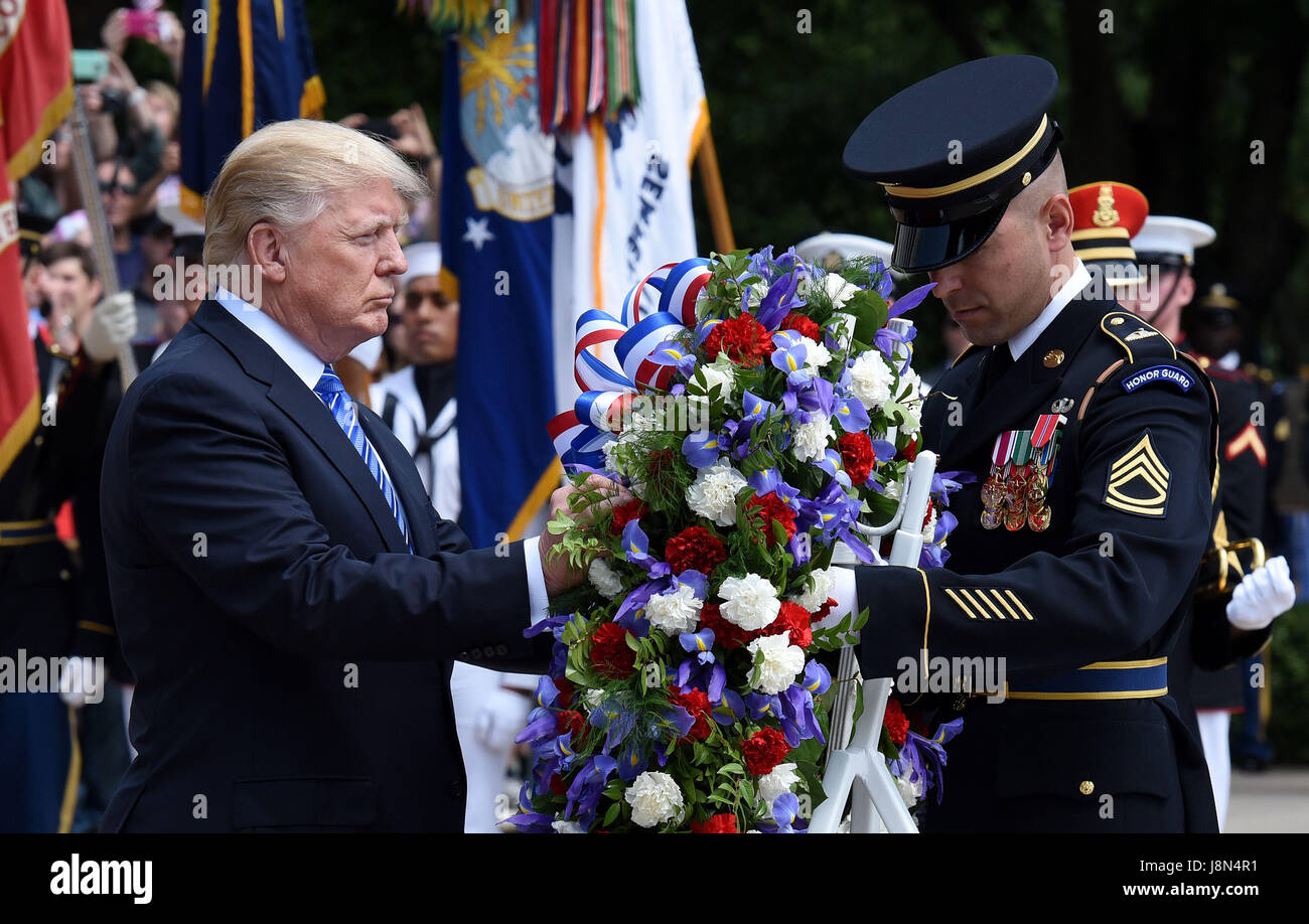 United States President Donald J. Trump participates in a wreath-laying ...
