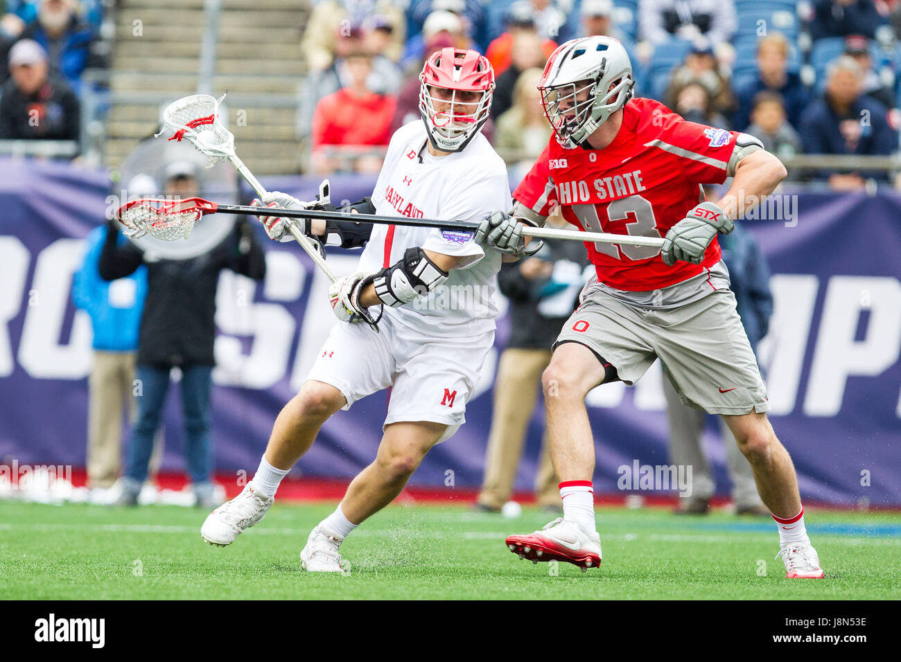 Gillette Stadium. 29th May, 2017. MA, USA; Maryland Terrapins attackmen ...
