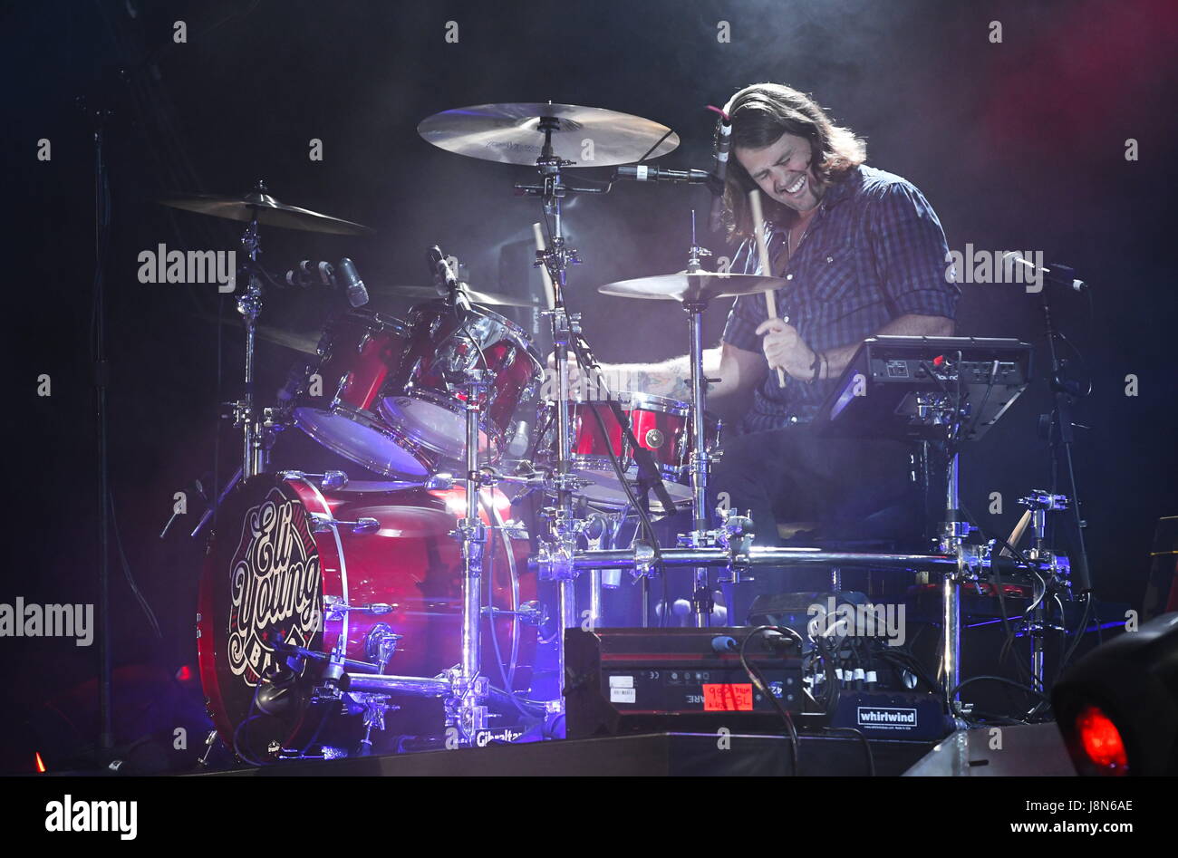 Santa Ynez, California, USA. 26th May, 2017. Chris Thompson, drummer of ...