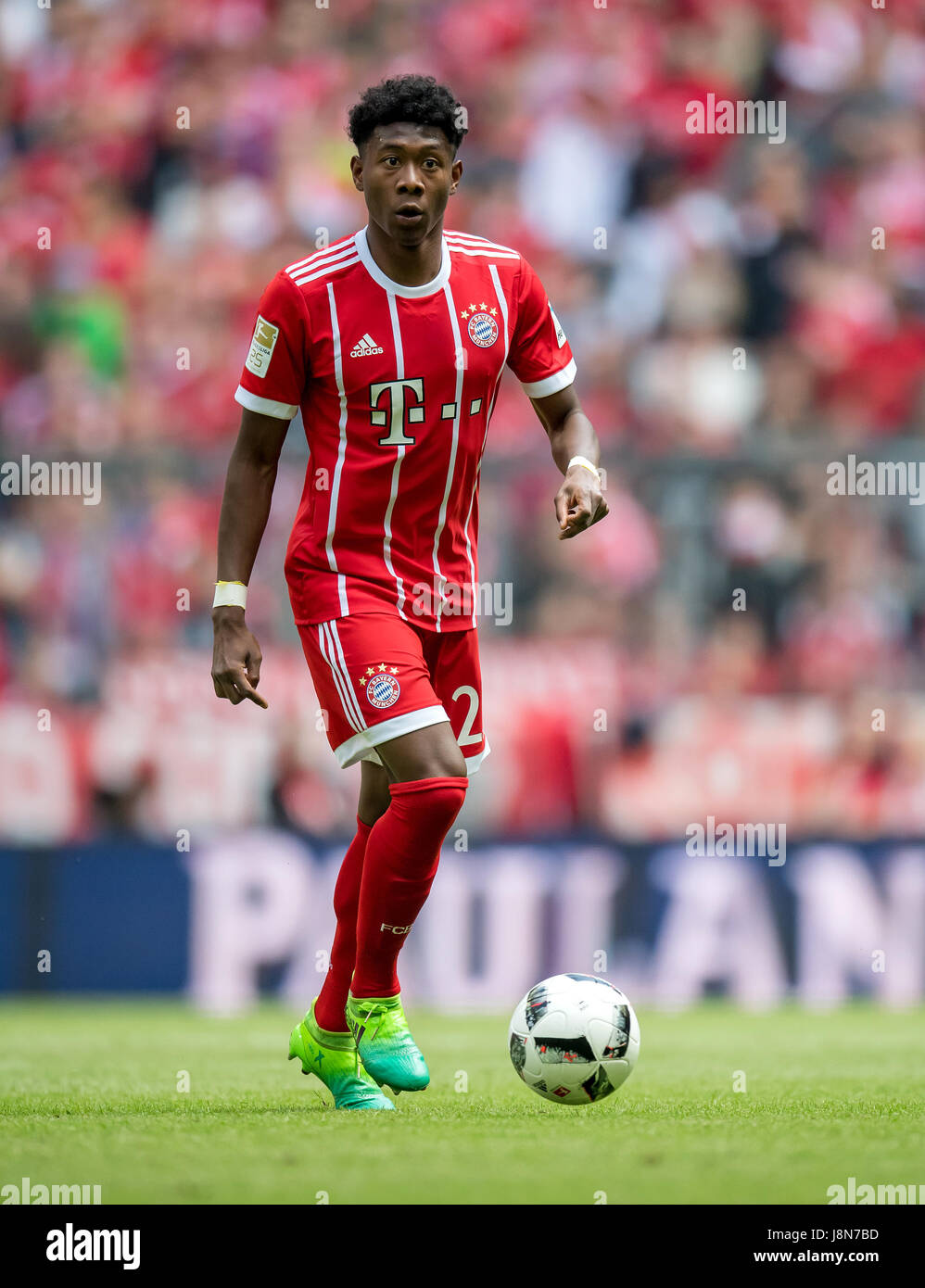 Munich, Germany. 20th May, 2017. Munich's David Alaba in action during ...
