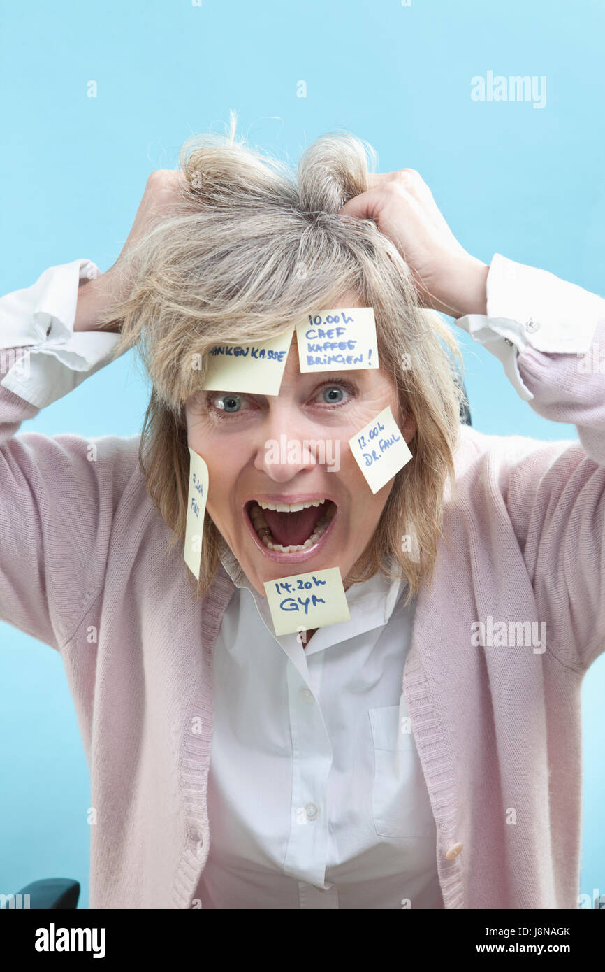 woman, emotions, everyday life, seniort, rage, stress, shouting, shout ...