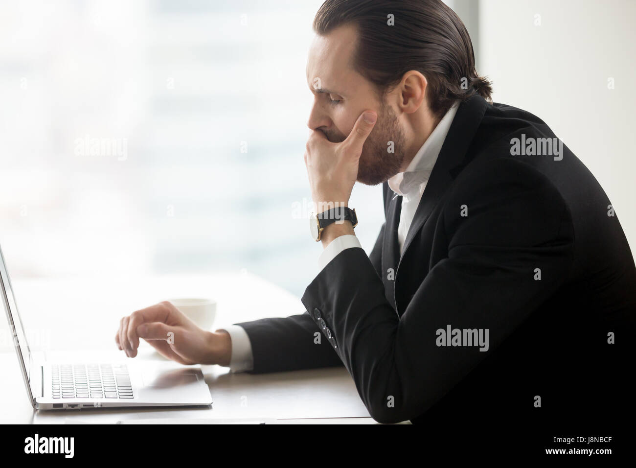 Businessman suffering drowsiness workplace hi-res stock photography and ...