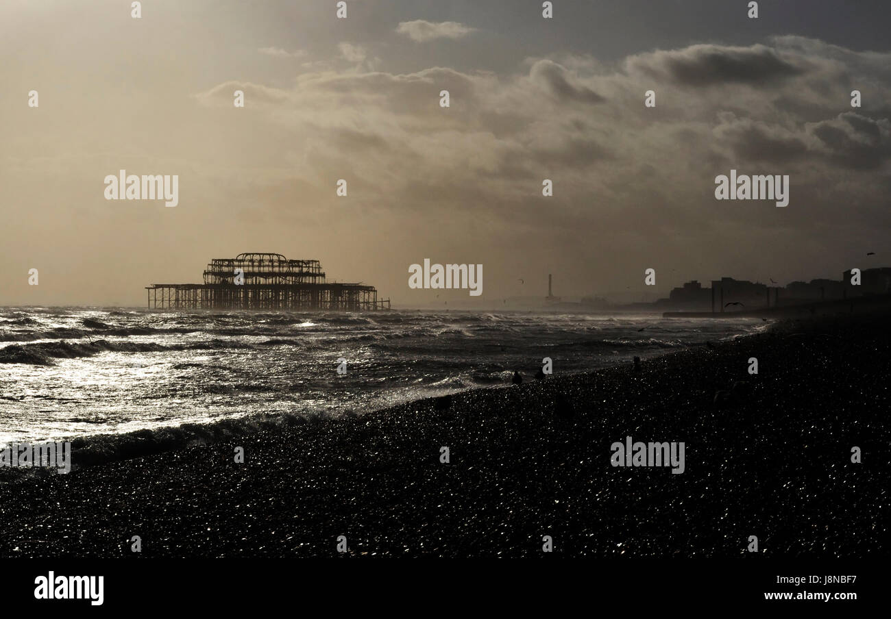 beach, seaside, the beach, seashore, england, pier, landmark, salt ...