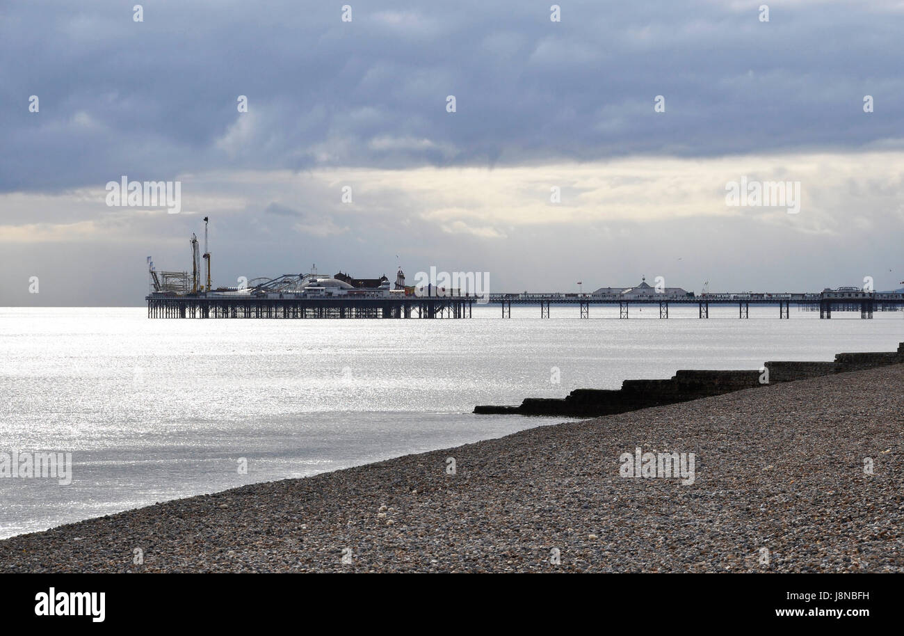 beach, seaside, the beach, seashore, england, pier, landmark, salt ...