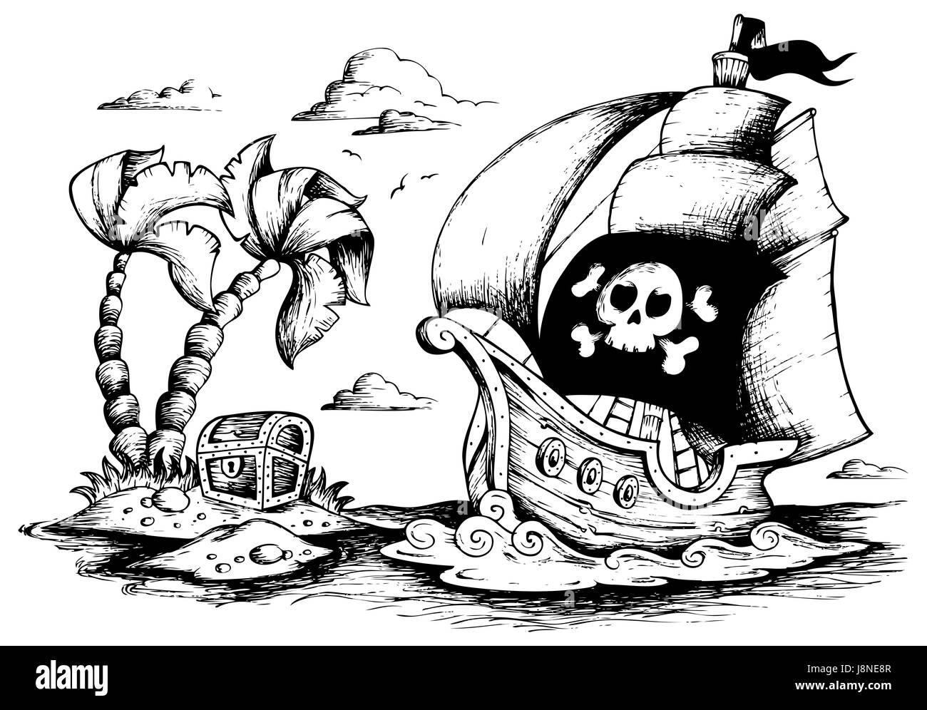 Pirate Clipart Black and White Stock Photos & Images - Alamy