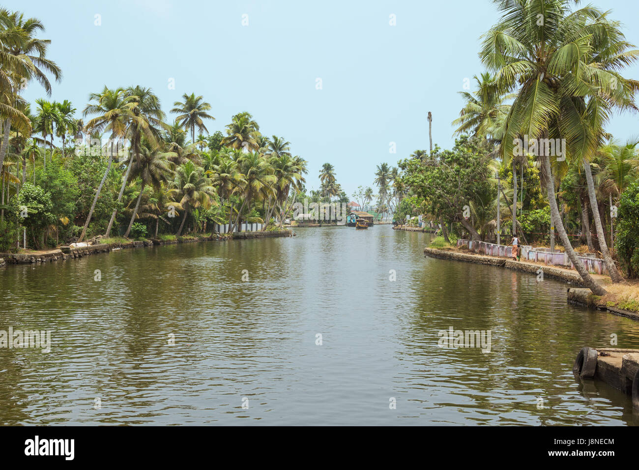 Editorial: ALAPPUZHA, KERALA, INDIA, April 9, 2017 - Navigating on a ...