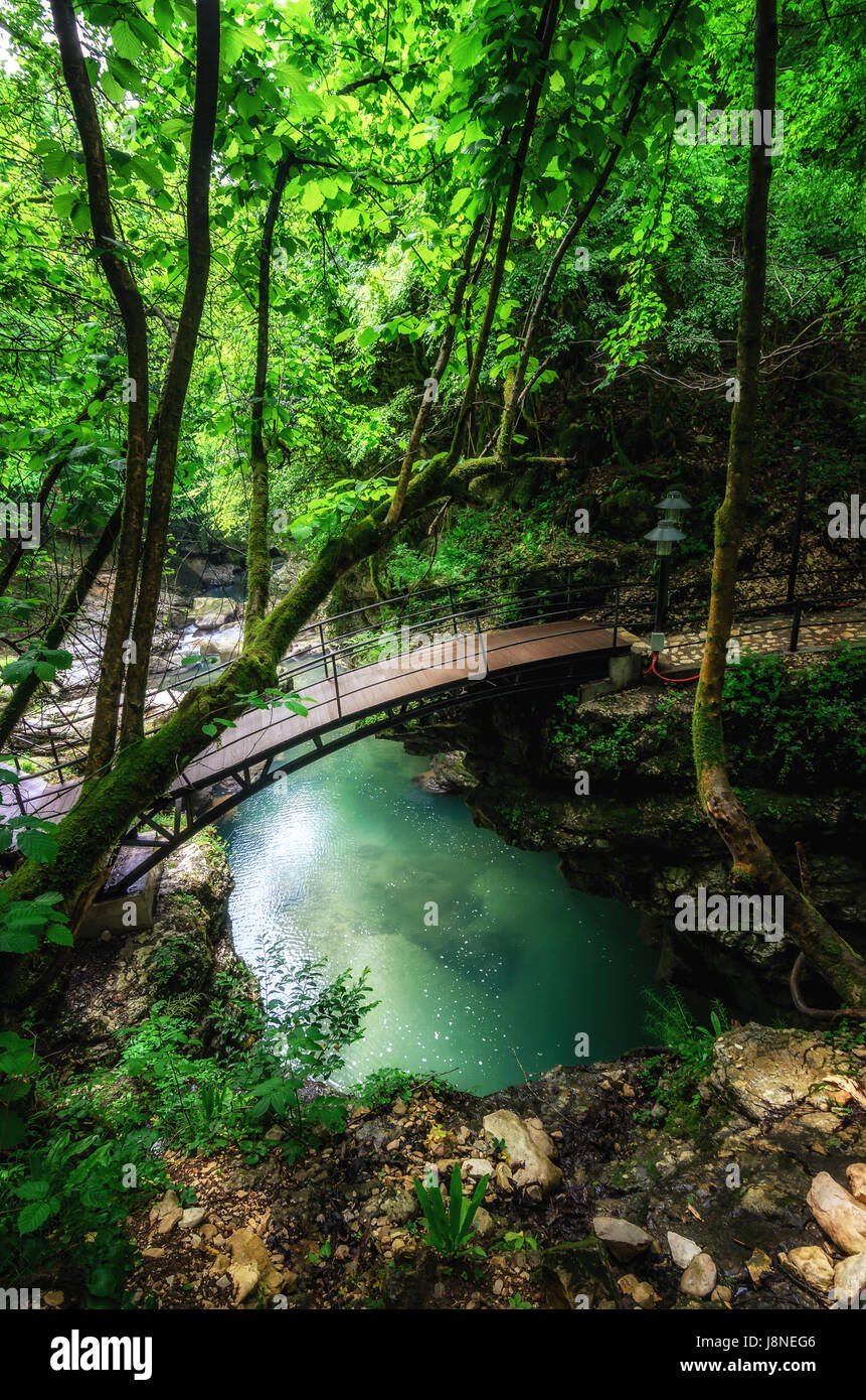 Martvili canyon in Georgia. Beautiful natural canyon with mountain ...