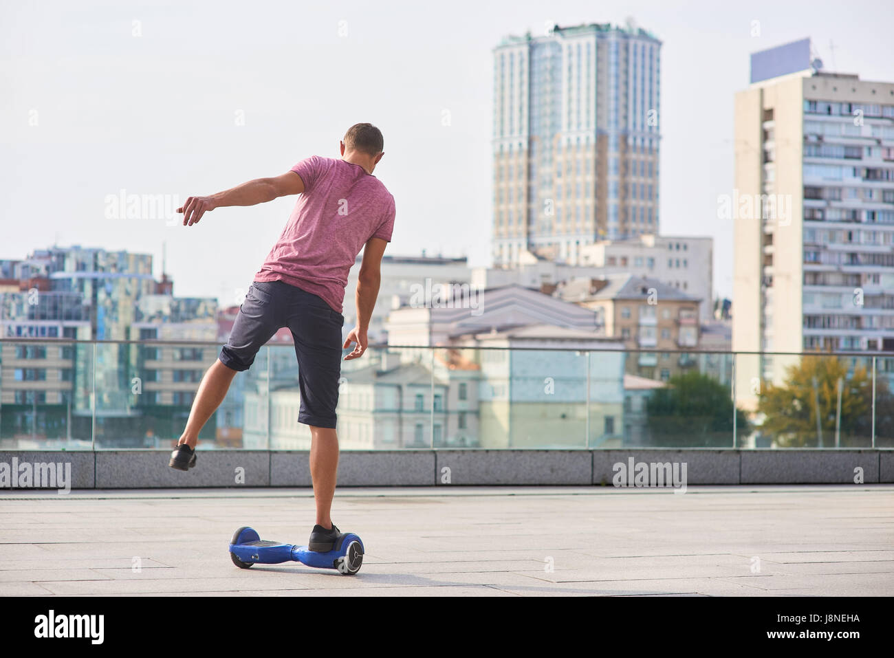 Single leg hoverboard ride Stock Photo - Alamy