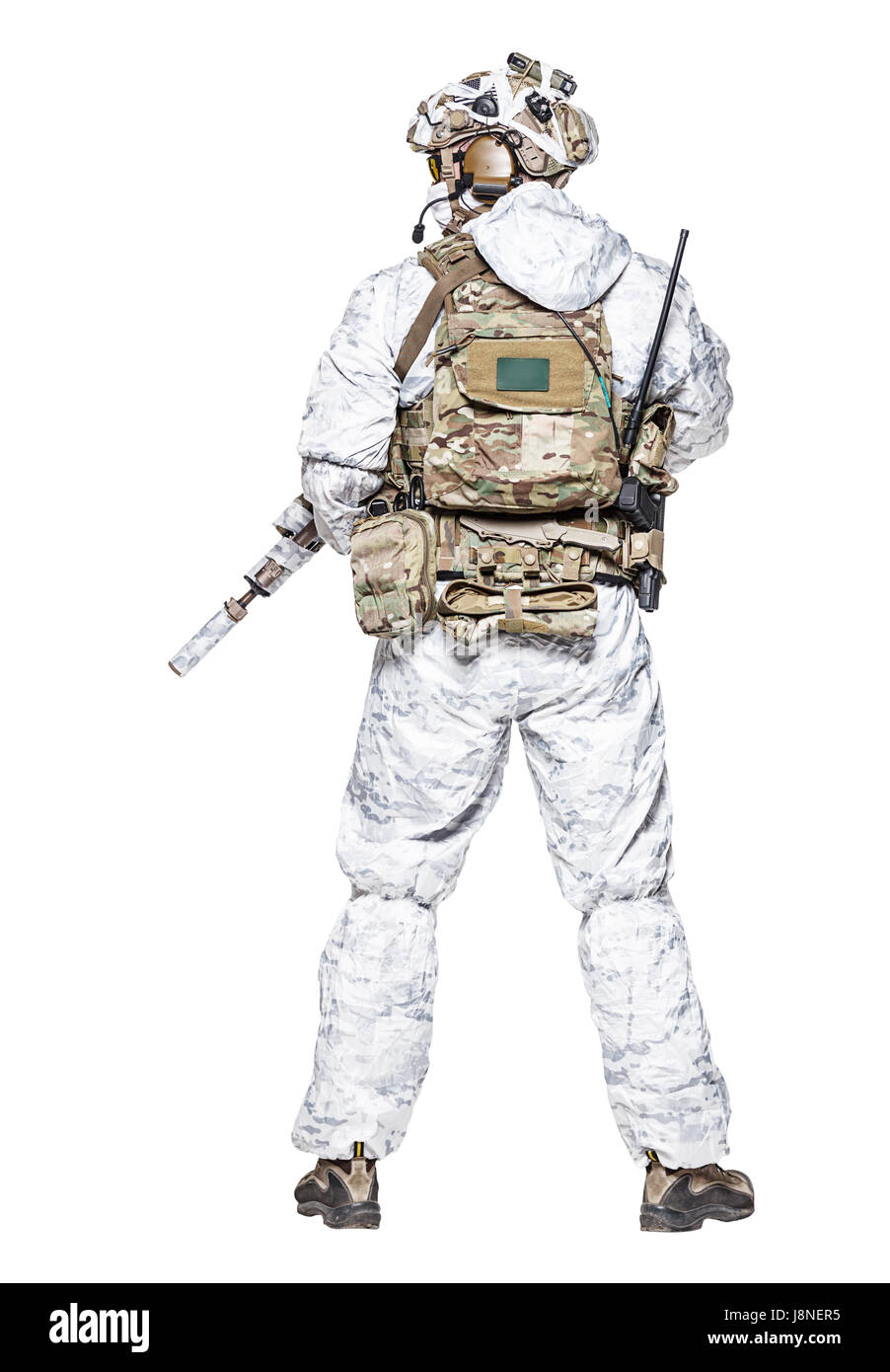 Special forces operator in winter camo clothes Stock Photo - Alamy