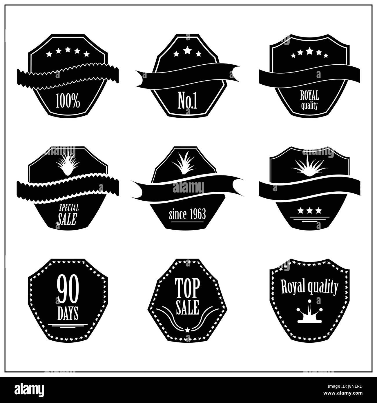Premium quality labels symbol Black and White Stock Photos & Images - Alamy