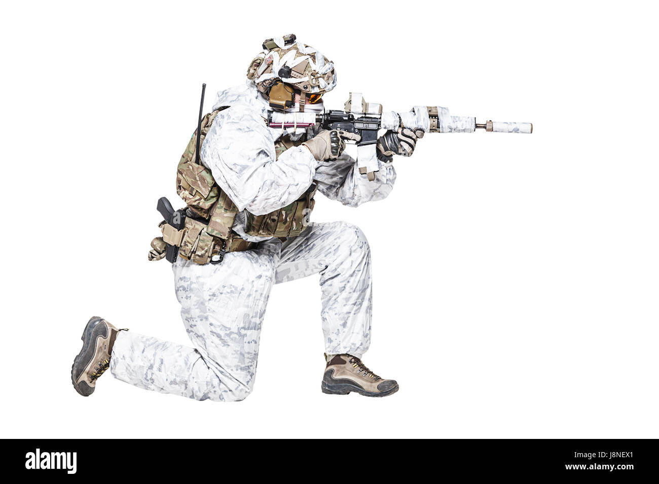 Special forces operator in winter camo clothes Stock Photo - Alamy