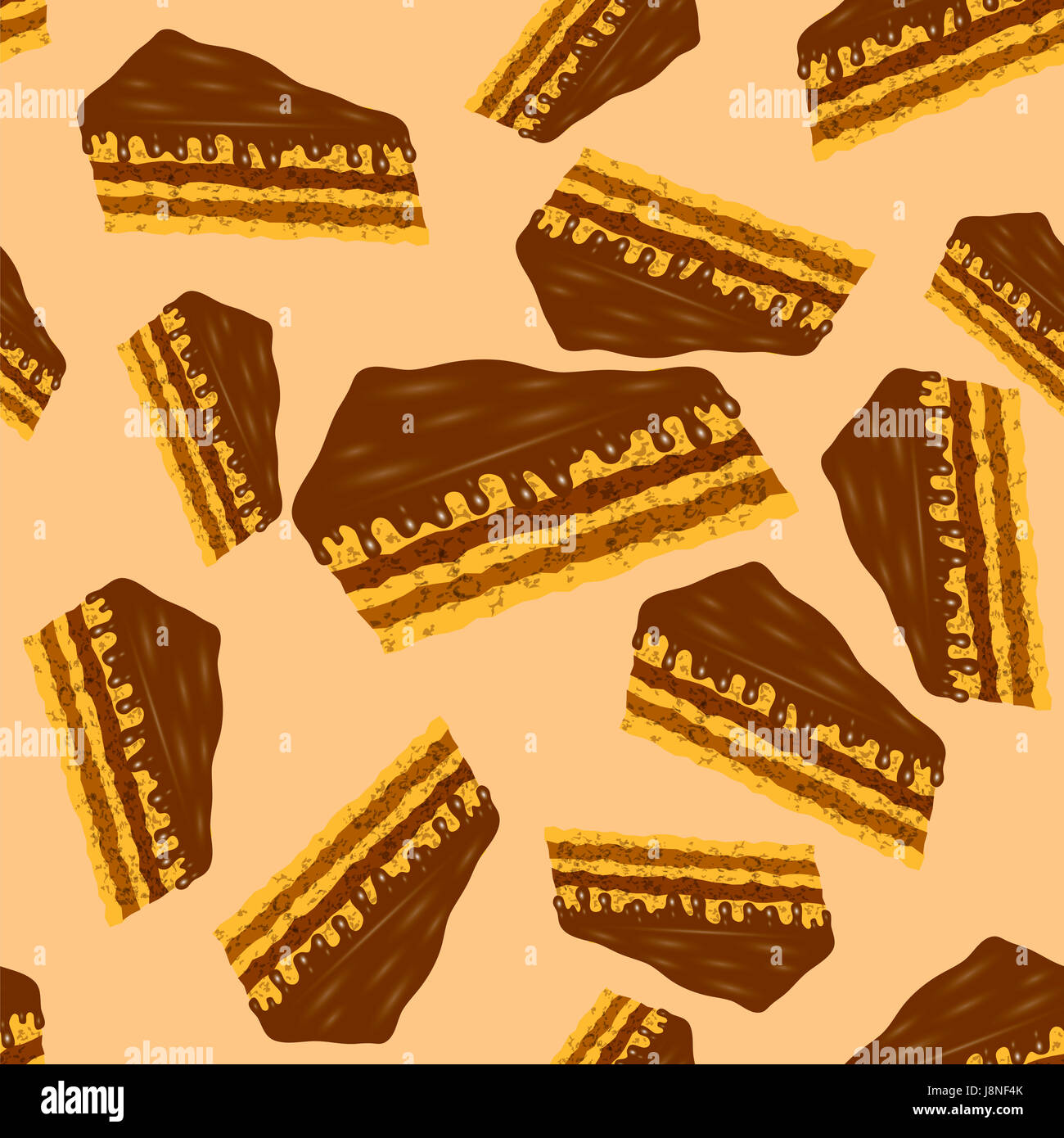 Sweet Chocolate Cake Seamless Pattern Stock Photo - Alamy