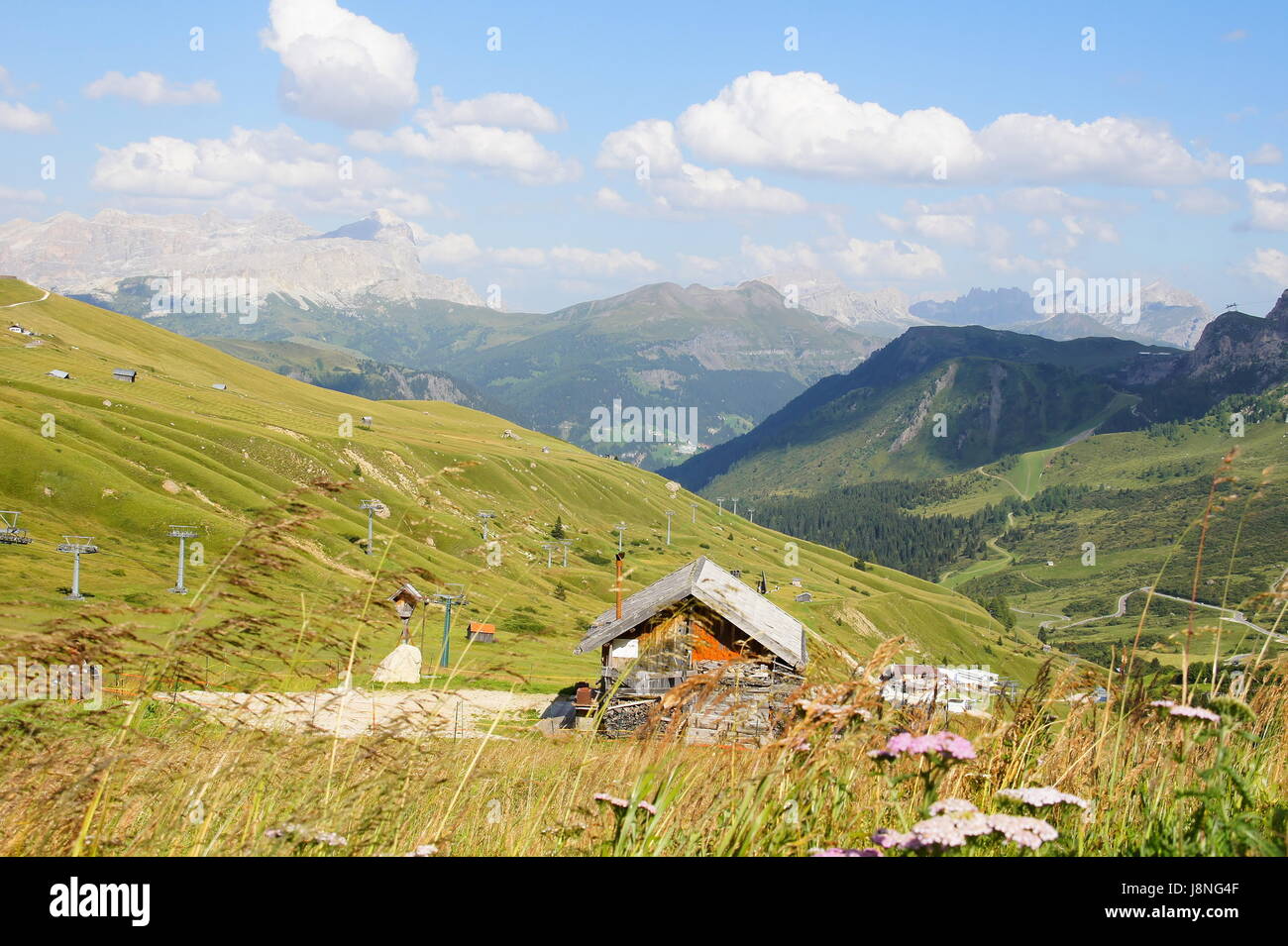 dolomites, house, building, mountains, dolomites, alps, summer ...