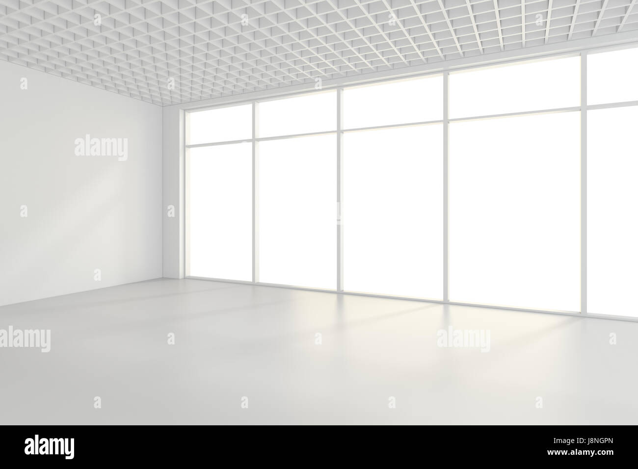 light white room and big window. 3d rendering Stock Photo - Alamy