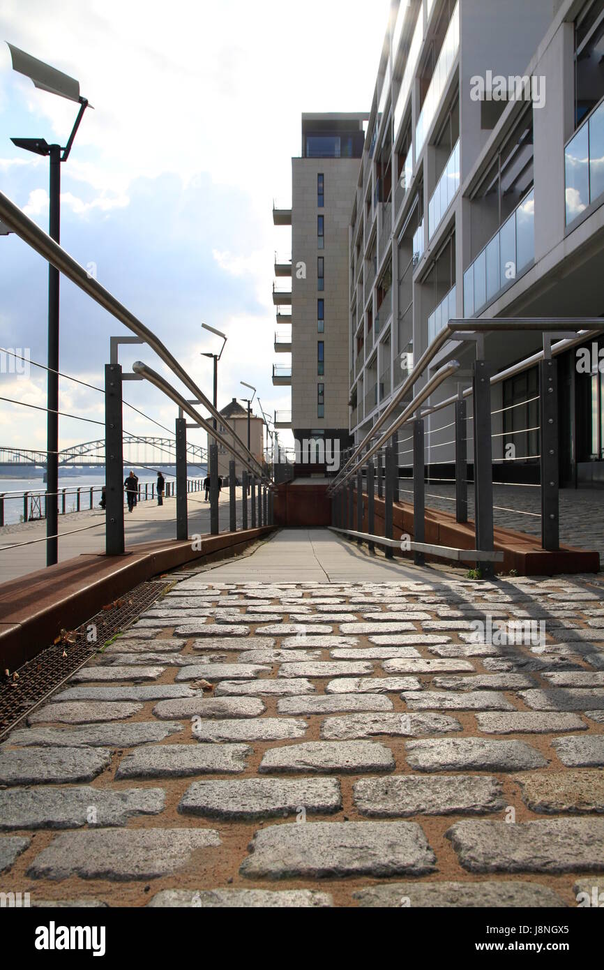 cologne, railing, pavement, ramp, handicapped accessible, city, town ...