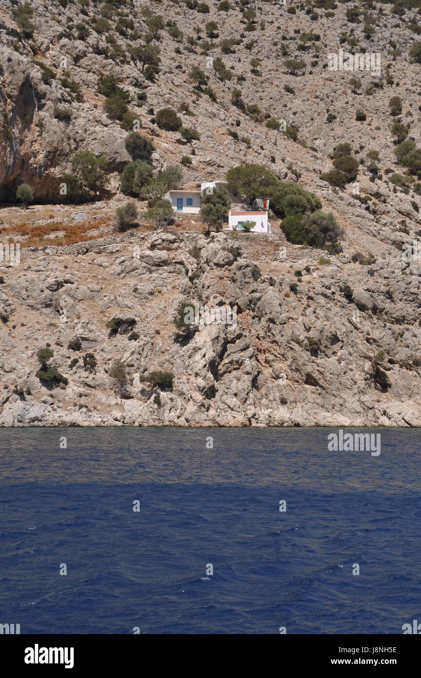 house, building, greece, greek, island, salt water, sea, ocean, water ...