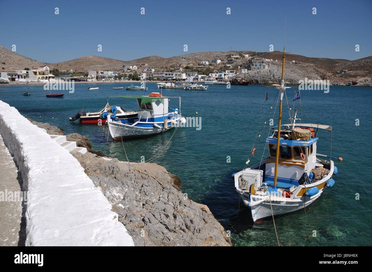 greece, greek, bay, island, docks, isle, blue, house, building ...