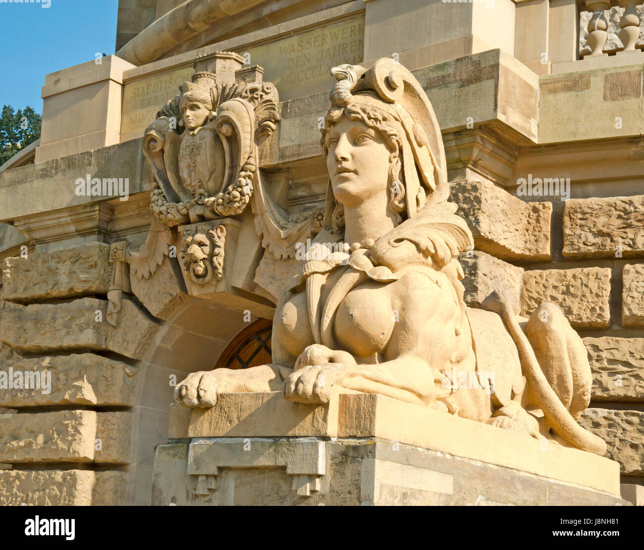 sculpture, sphinx, water tower, emblem, building of historic importance ...