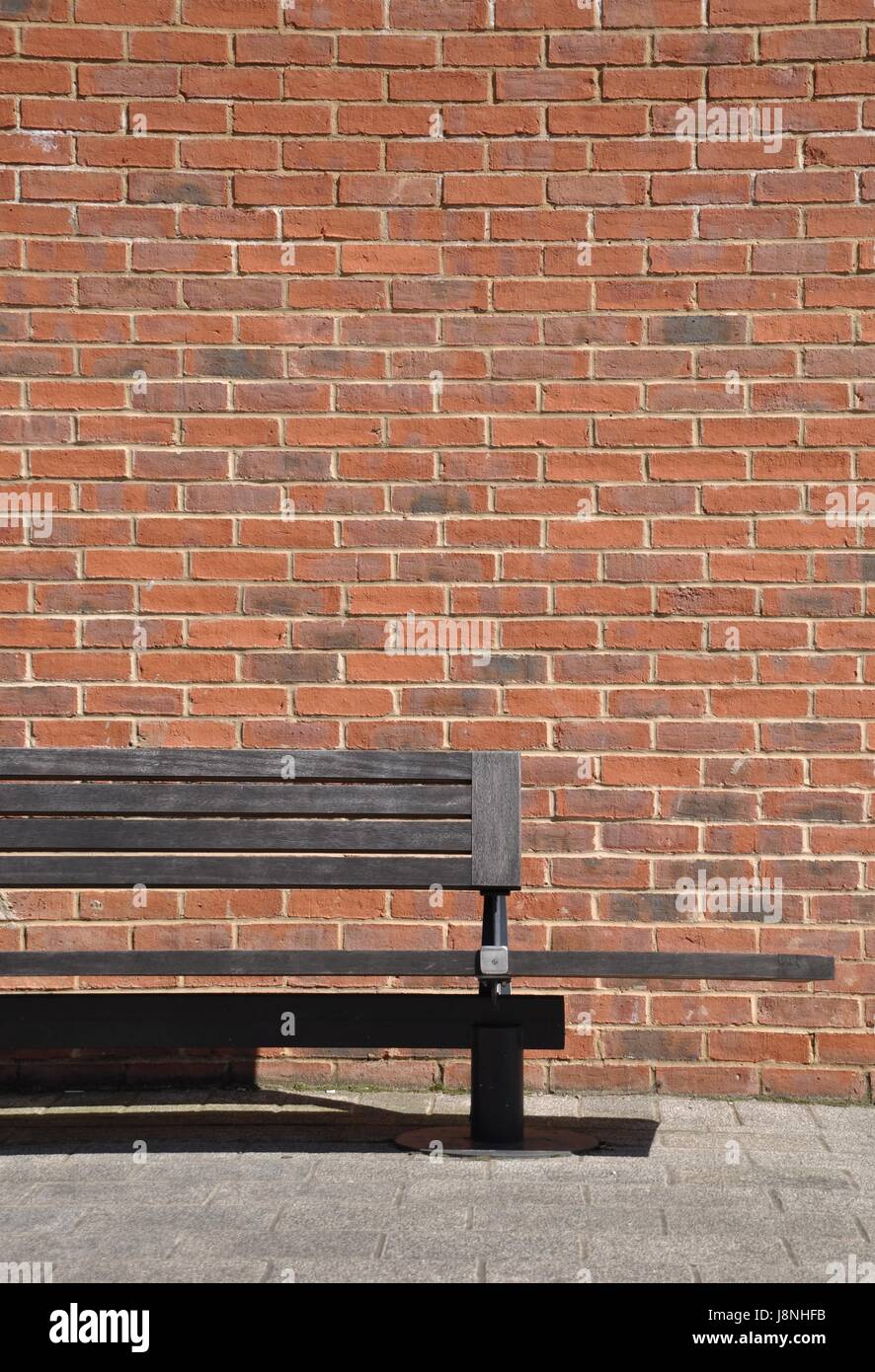 wood, wall, outdoor, seat, brick, empty, put, sitting, sit, bench, city ...