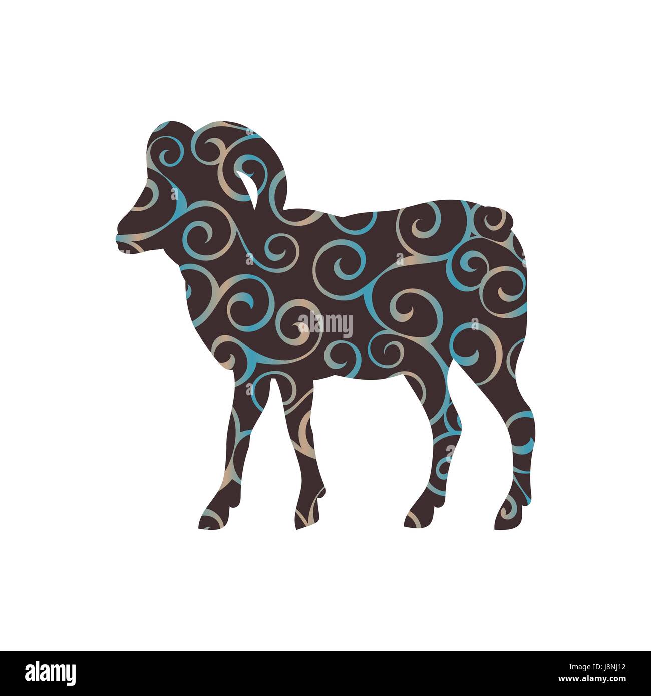 Ram farm mammal color silhouette animal Stock Vector Image & Art - Alamy