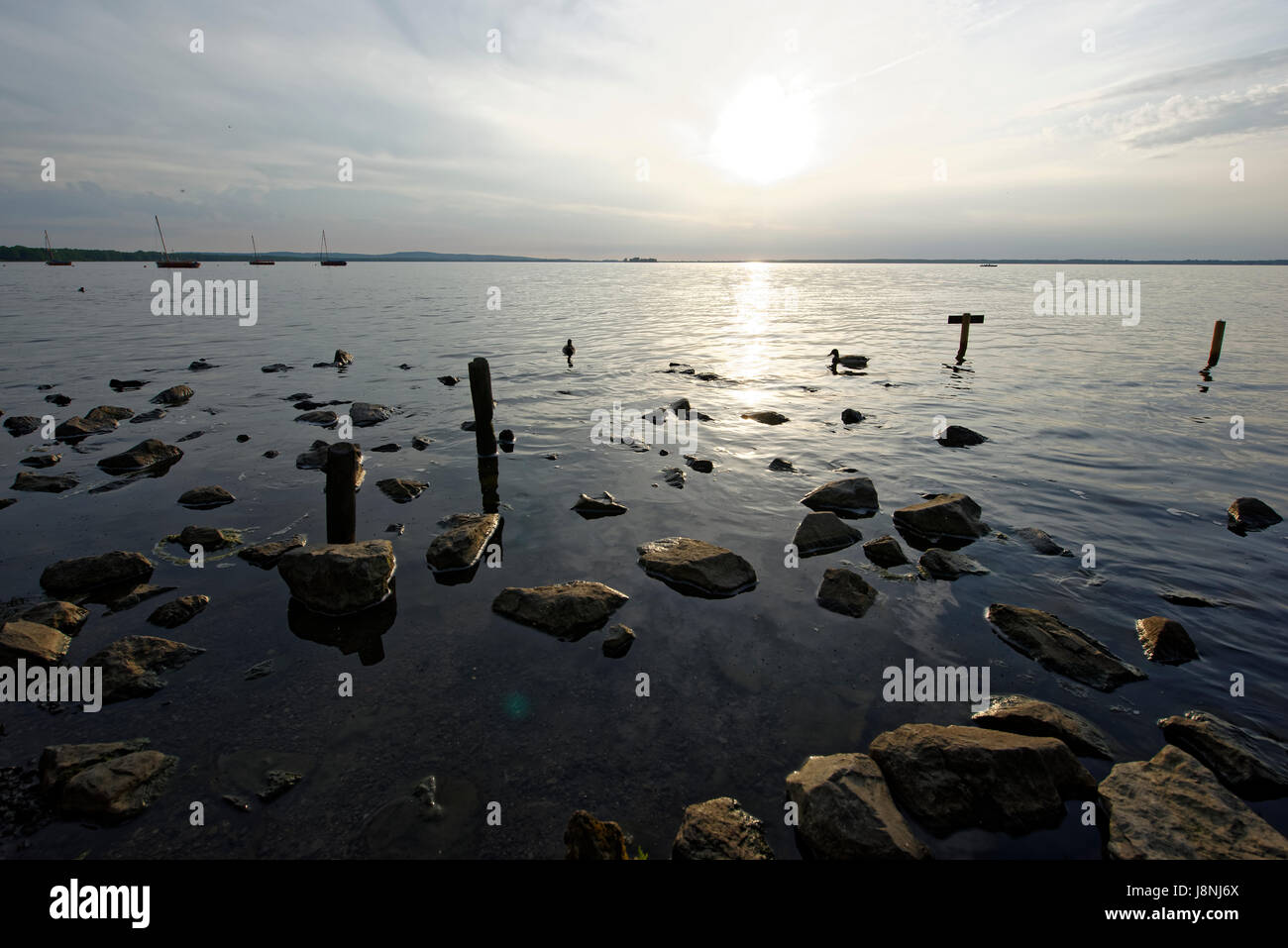 Sunset at Steinhuder Meer,Hanover,Germany.Steihuder Meer Nature Park ...