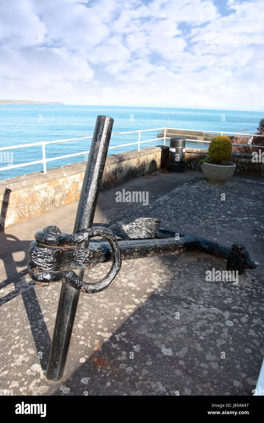 rusty, anchor, ancient, shipping, heavy, hard, blue, tool, object ...