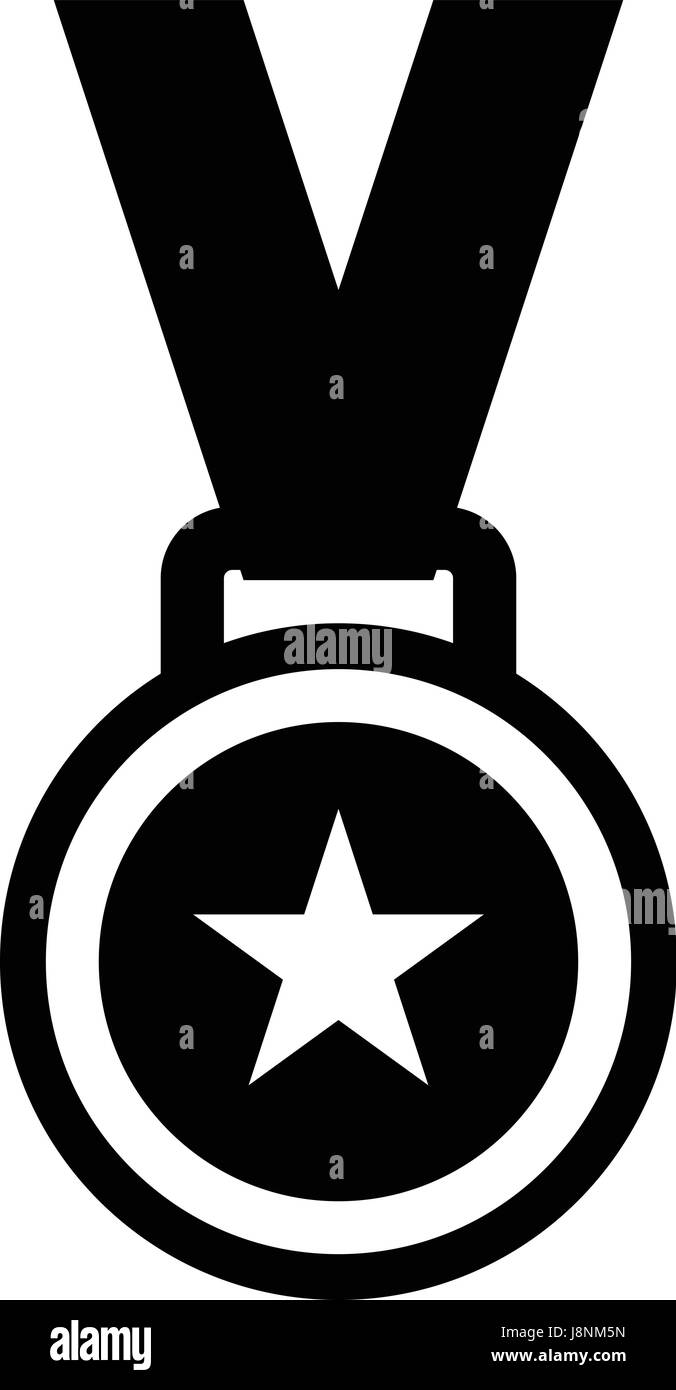Medal icon in fashionable flat style isolated on white background Stock ...