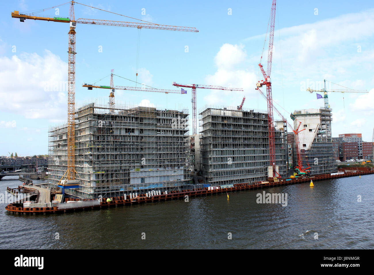 netherlands, scaffold, scaffolding, amsterdam, building, crane ...