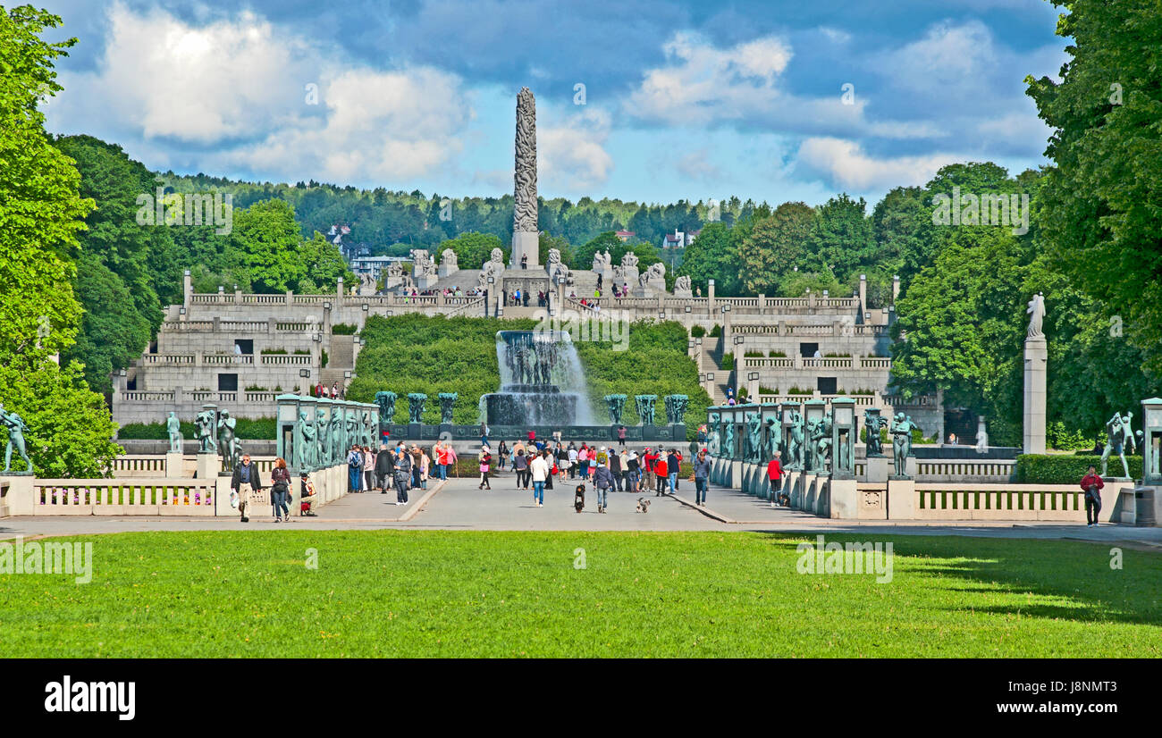 Vigelandsparken Sculpture Park, Oslo, Norway, Scandinavia, Europe, By ...