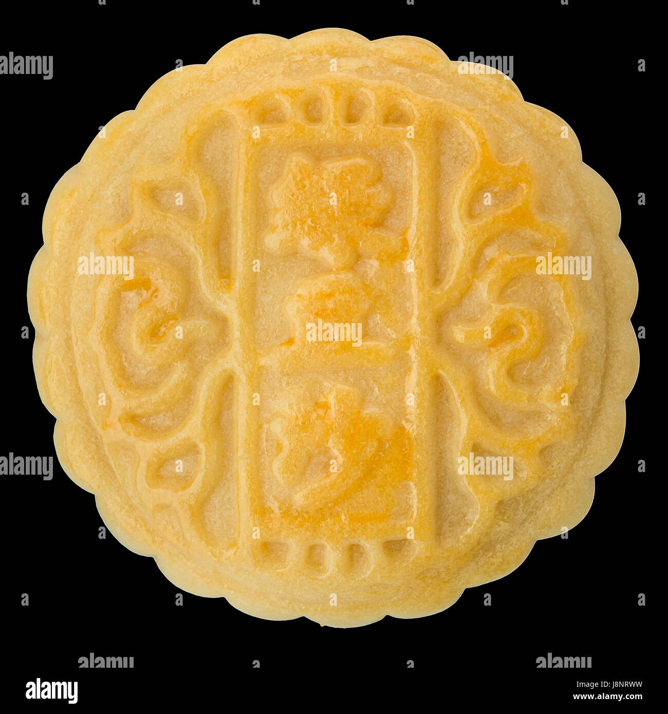 Delicious Chinese Mooncake Isolated on Black Background."Lvdousha Stock ...