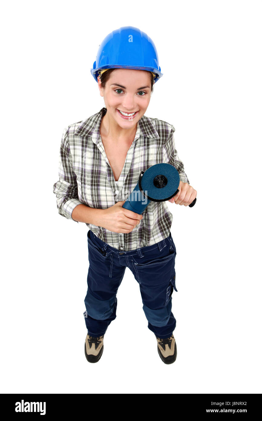 disc, circle, cut, cordless, circular, blade, device, woman, tool ...