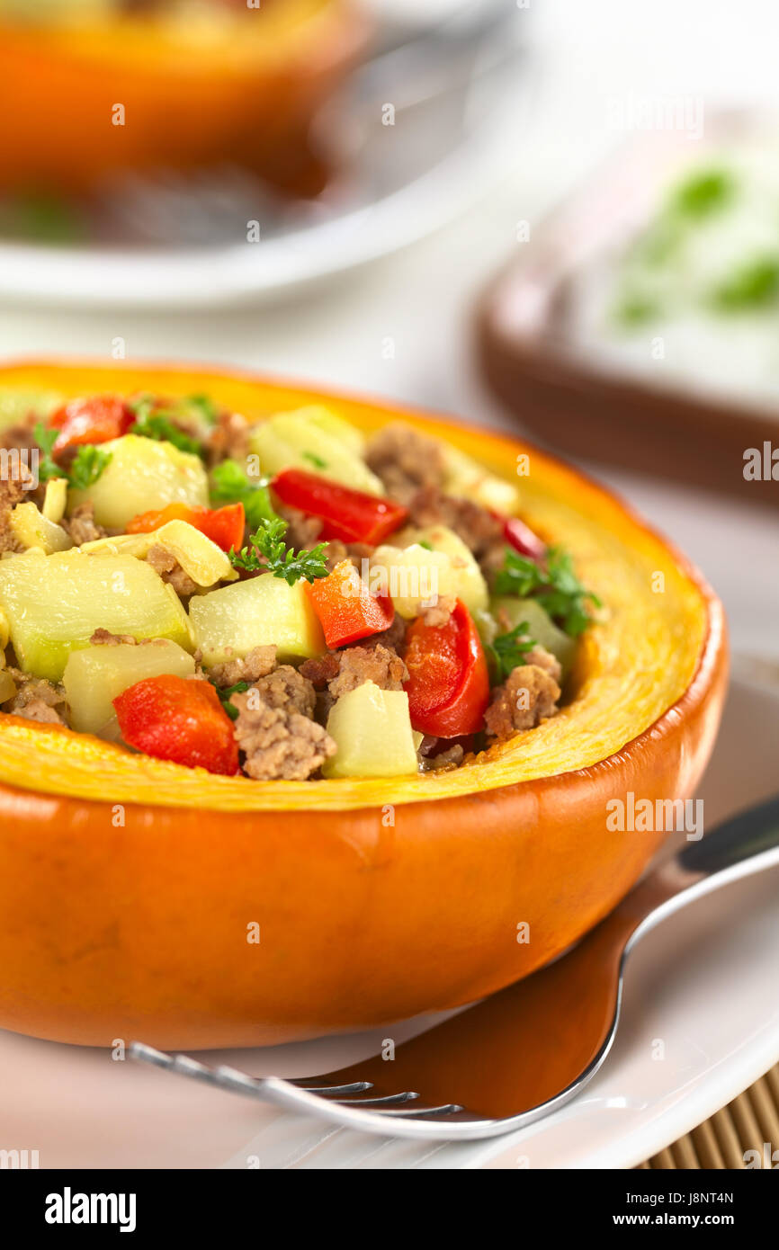 pepper, stuffed, vegetable, pumpkin, baked, meat, fillet, courgette ...