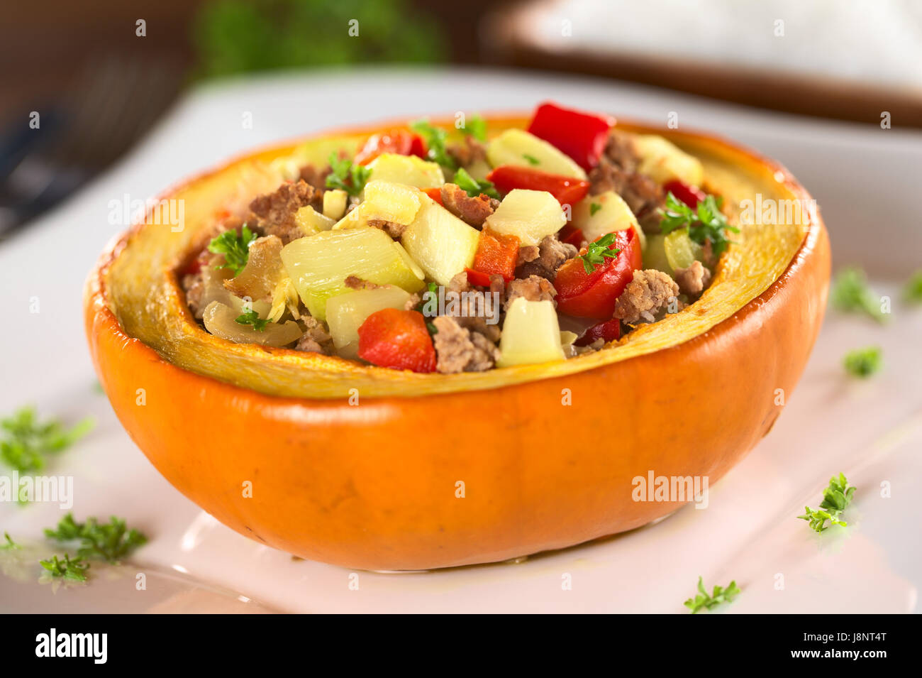 pepper, stuffed, vegetable, pumpkin, baked, meat, fillet, courgette ...