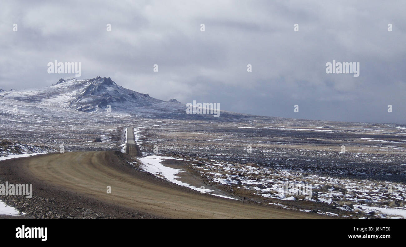 Falkland Islands - Mount Challenger and the Stanley Road Stock Photo ...