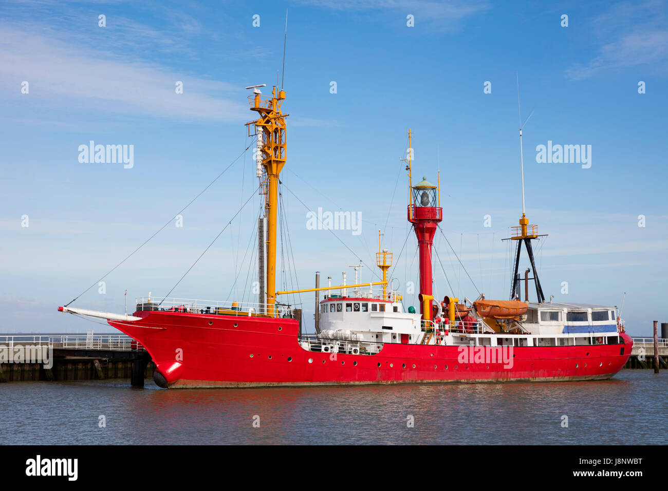 Light ship at the harbour of Cuxhaven Stock Photo - Alamy