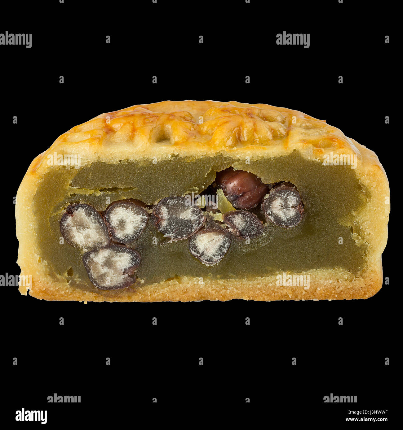 Delicious Chinese Mooncake Isolated on Black Background Stock Photo - Alamy