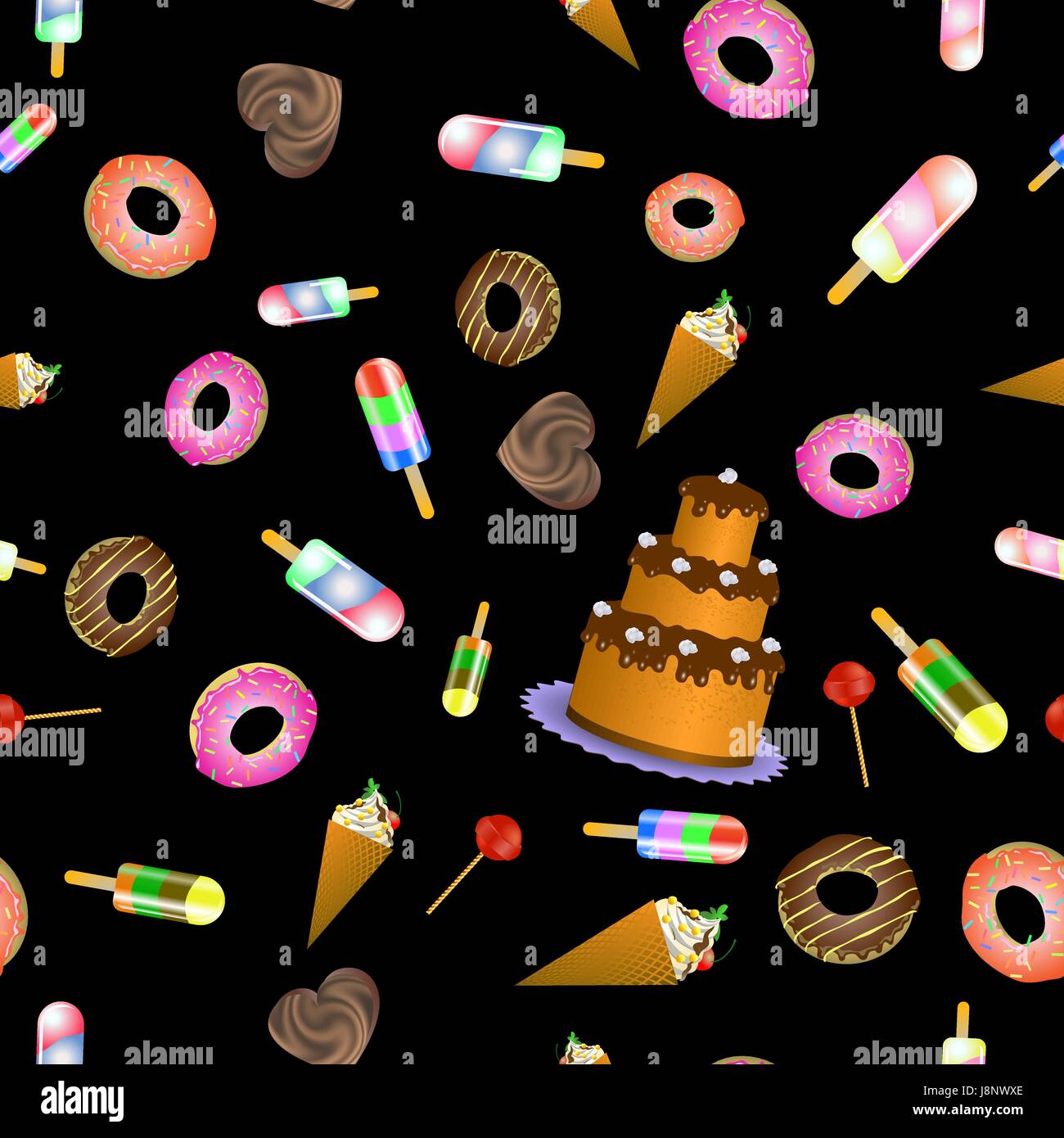 Sweet Food Seamless Pattern Stock Vector Image & Art - Alamy