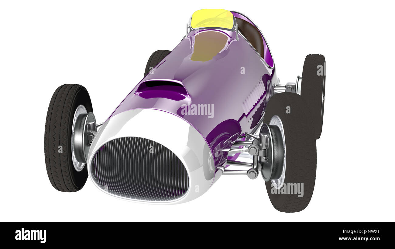 Retro sport racing car 3D render. Isolated. Digital generated image ...