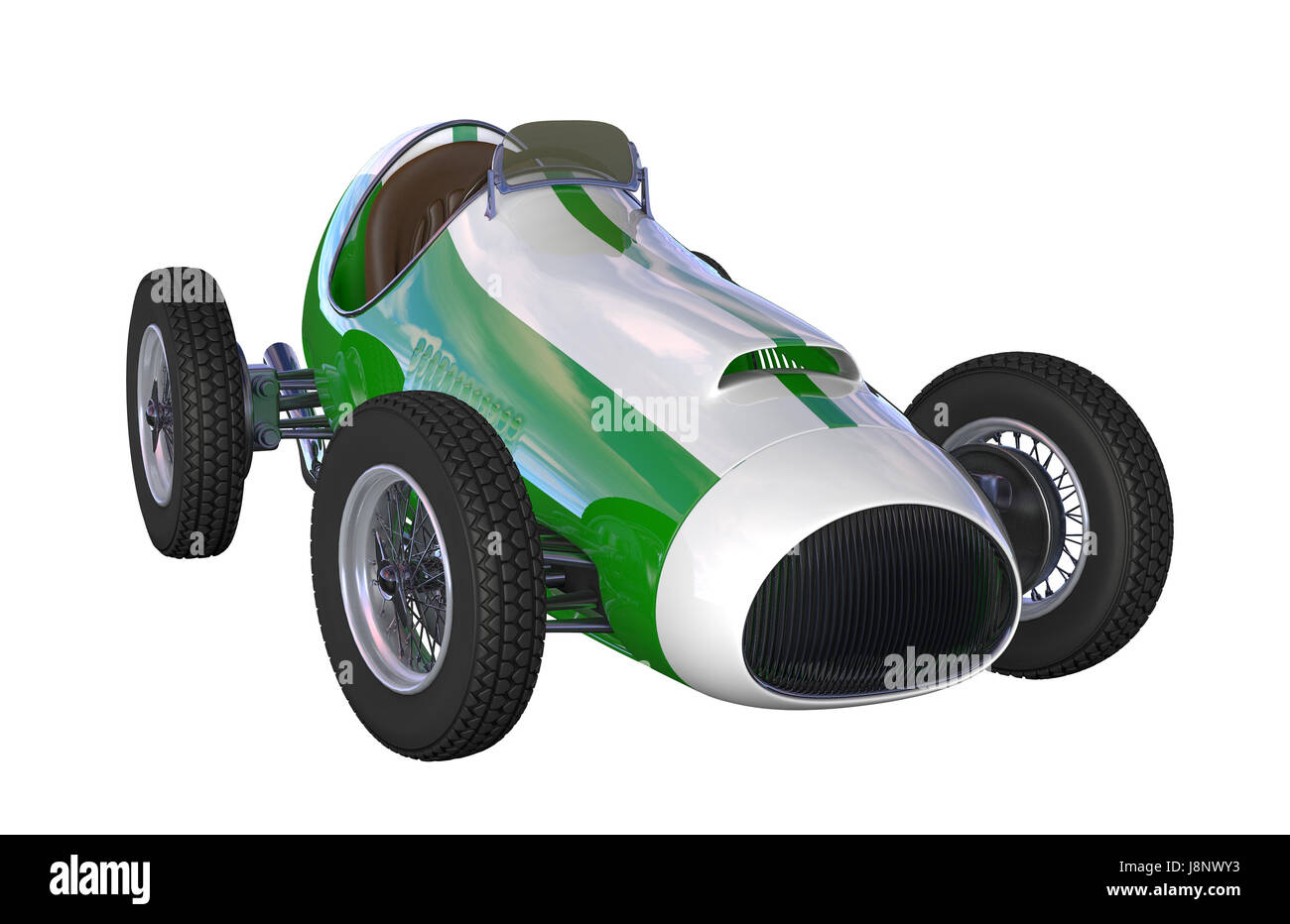 Retro sport racing car 3D render. Isolated. Digital generated image ...
