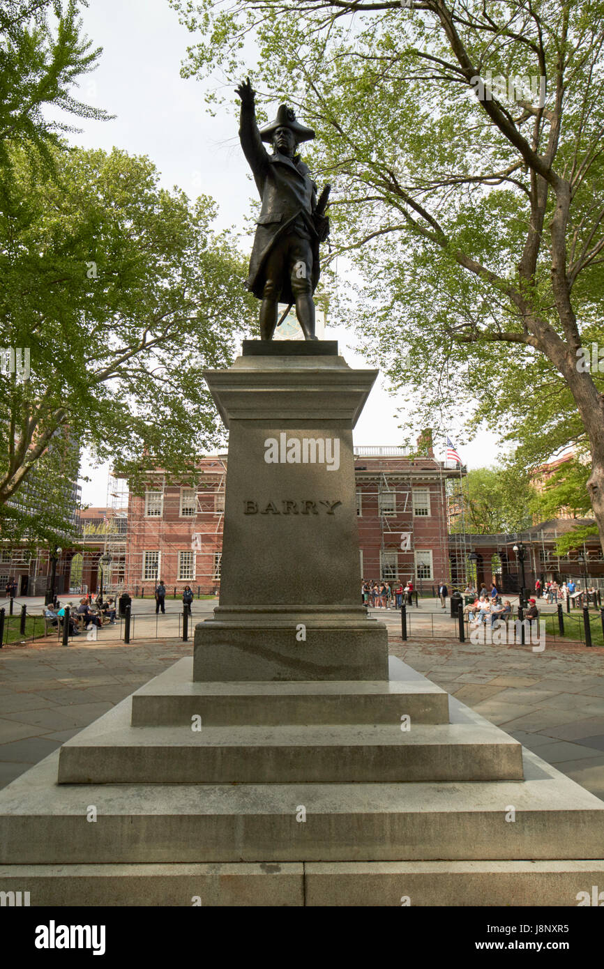 commodore john barry statue independence square Philadelphia USA Stock ...