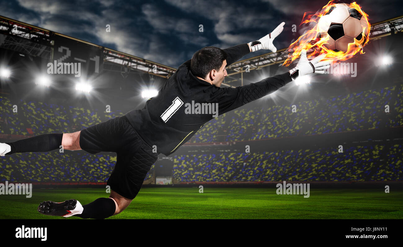 Football goalkeeper catch hi-res stock photography and images - Alamy