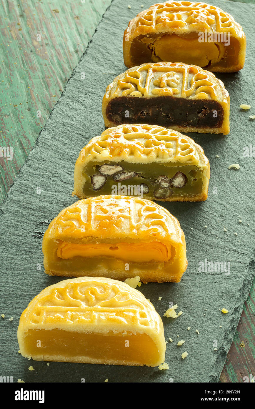 Delicious Chinese Traditional Snack Mooncake on the Table Stock Photo ...