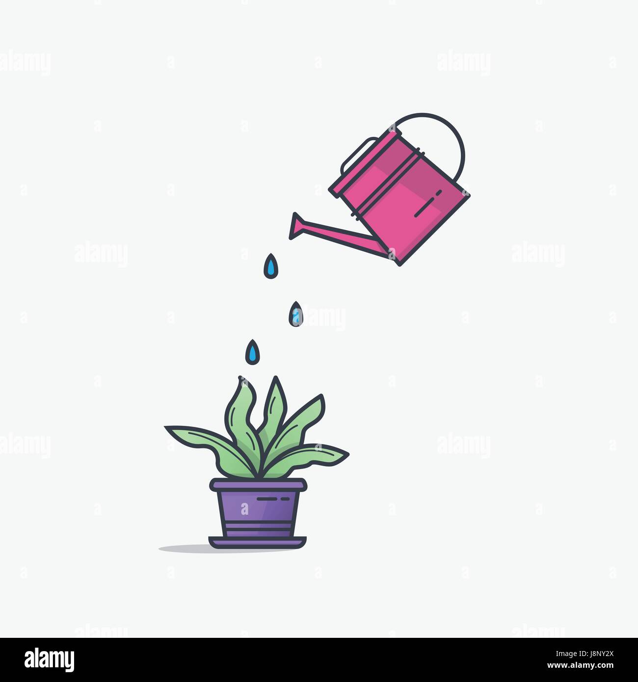 Watering can vector illustration Stock Vector Images - Alamy