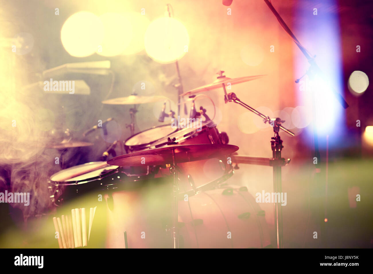 Live music background. Drum on stage.Concert and night lifestyle Stock ...