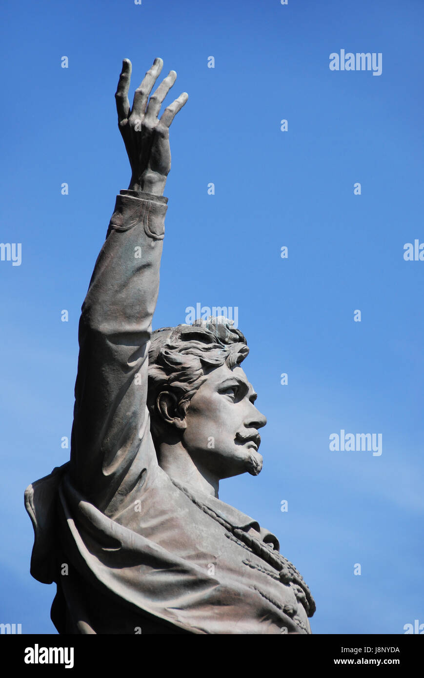 monument, budapest, poet, revolution, revolutionary, blue, hand, finger ...