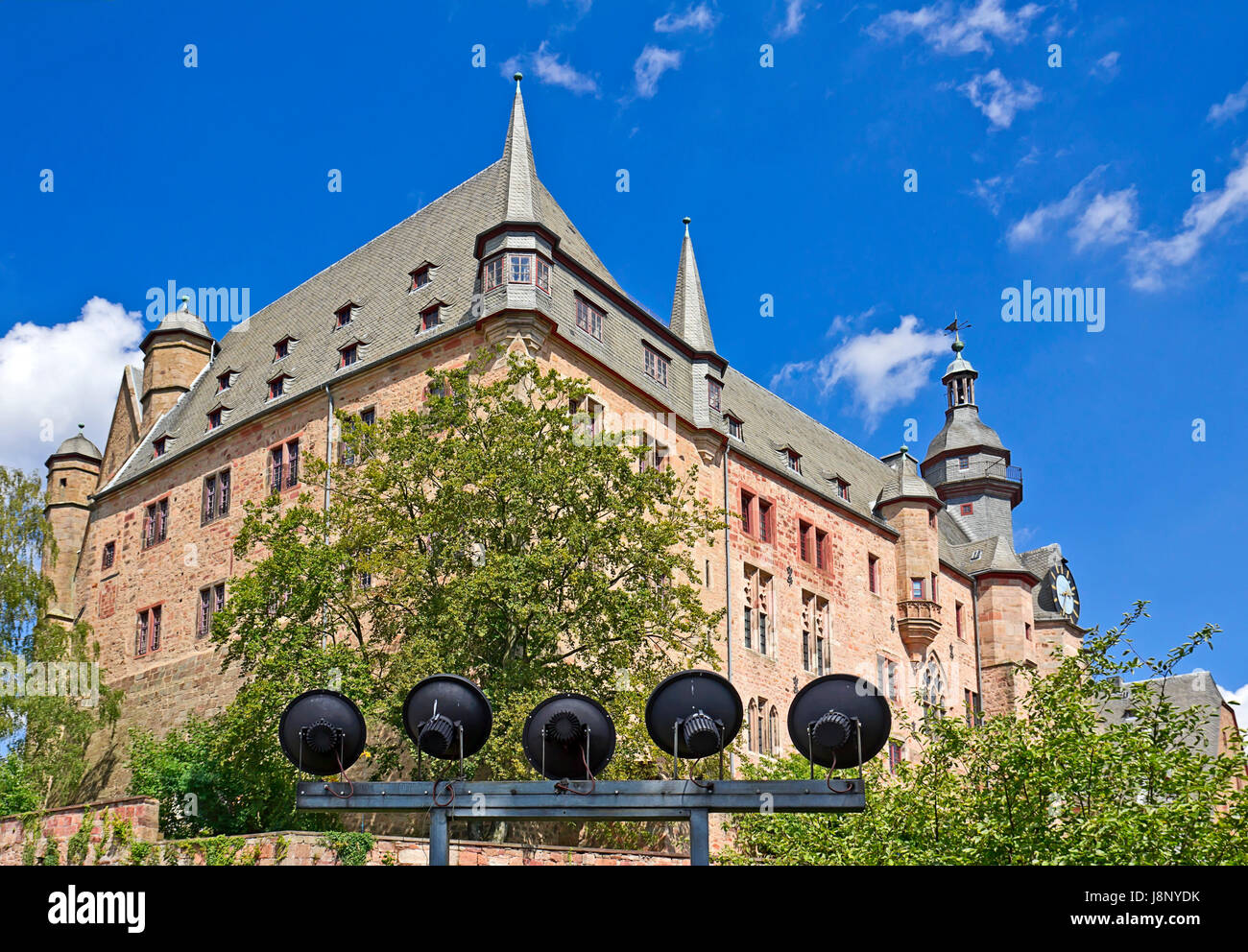 hesse, fortress, palace, chateau, castle, blue, tower, historical ...