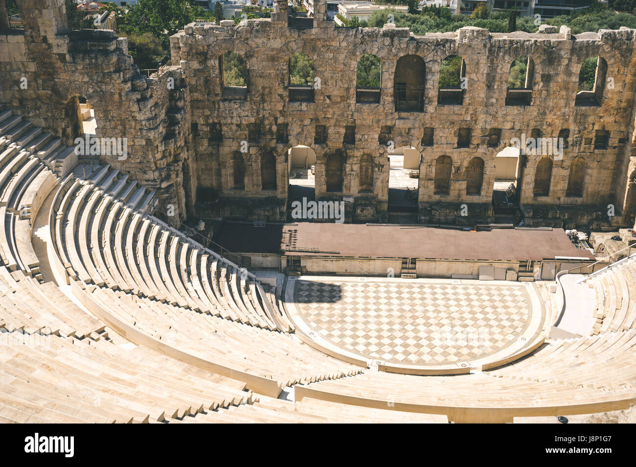 Ancient theater of Herodes Atticus on Acropolis in Athens, Greece Stock ...