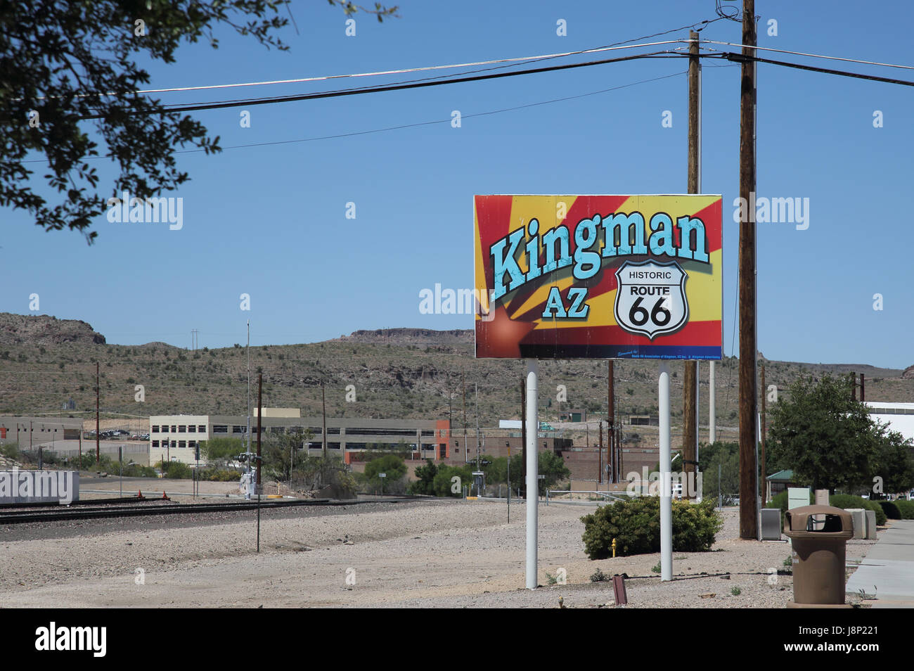 kingman on route 66 sign arizona usa Stock Photo - Alamy