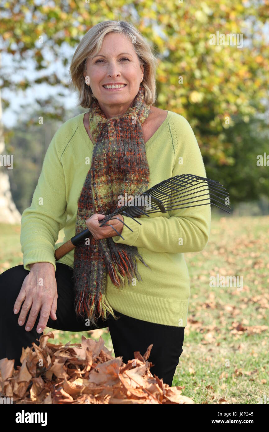 woman, tool, tree, garden, teeth, leaves, backyard, blank, european ...